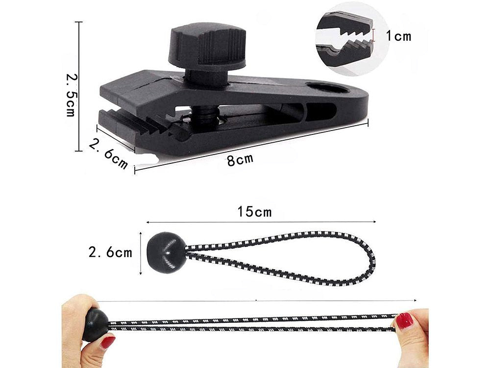 Tarp Clips & Ball Bungee Cords Heavy Duty Lock Grip 20PCS – golly.co.nz