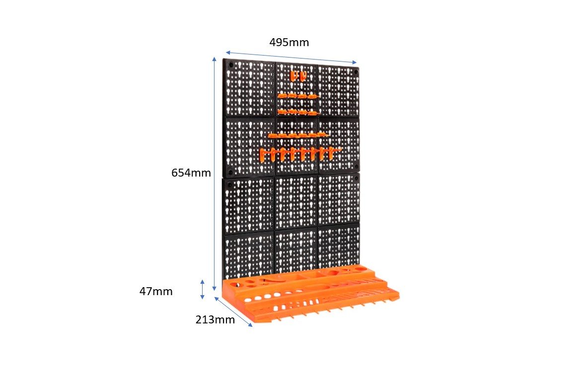27pcs Tool Board Pegboard Organizer Wall Tool Storage Panel Hooks ...
