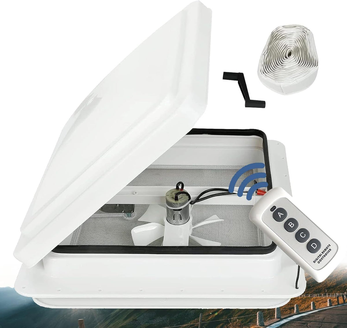 Caravan Roof Vent 12V Fan RV Shower Hatch – golly.co.nz