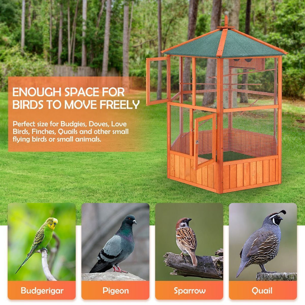 Bird Cage,Aviary Wooden Coop,Animal Enclosure Parrot – golly.co.nz